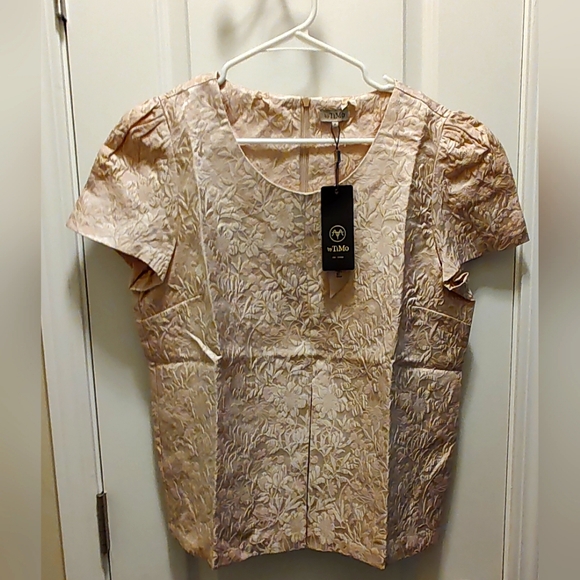 TiMo | Tops | Timo Nwt Jacquard Rose Gold Top | Poshmark